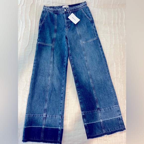 Frame Denim | Jeans | Nwt Frame Pixie Braided Waistband Wide Leg | Poshmark